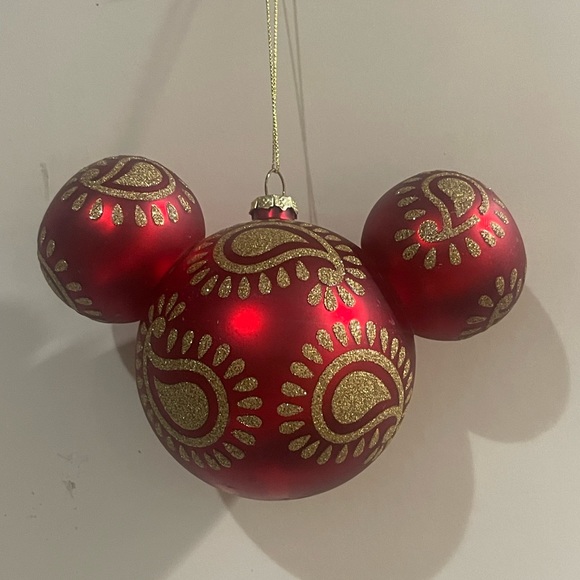 Disney | Holiday | Christmas Disney Mickey Mouse Red Ornament Ball ...